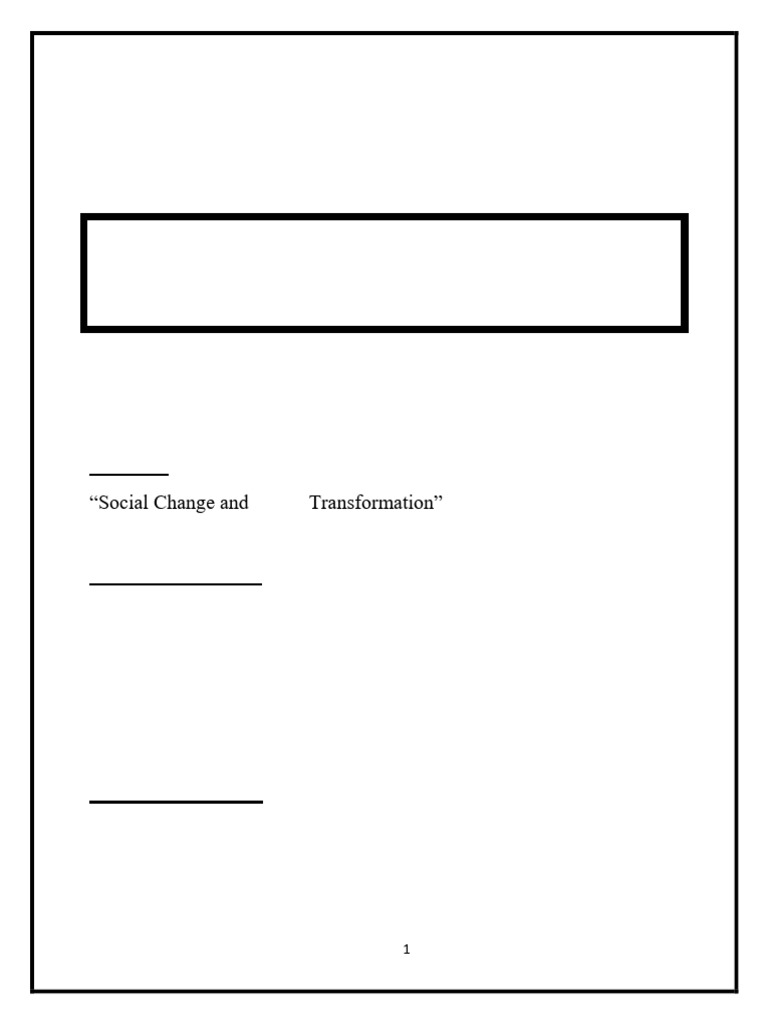 Social Change and Transformation Models | PDF | Social Integration ...