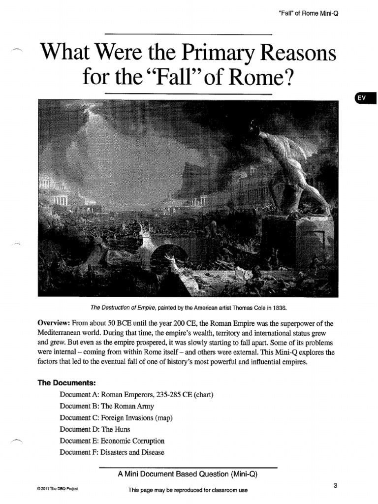 DBQ - Primary Reason For Fall of Rome | PDF