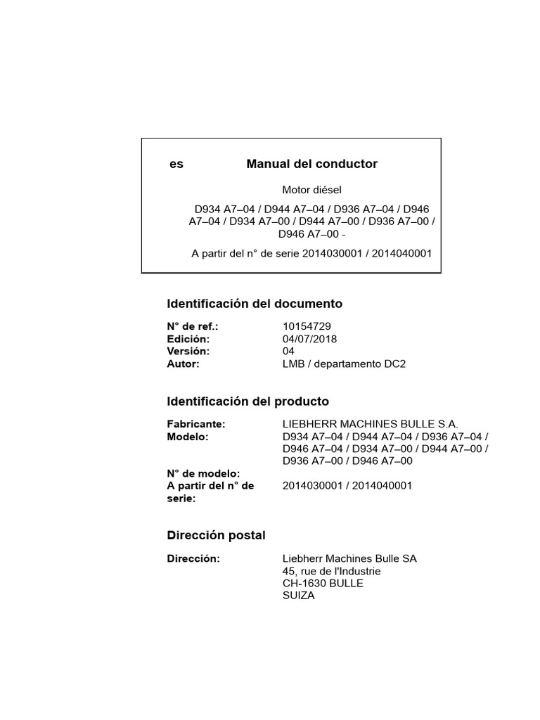 LB28 Manual Conductor | PDF | Motor diesel | Motores