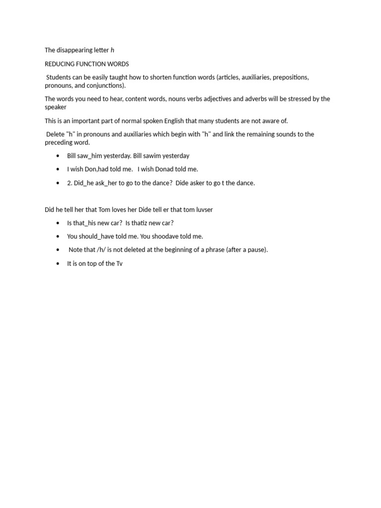 The Disappearing Letter H | PDF