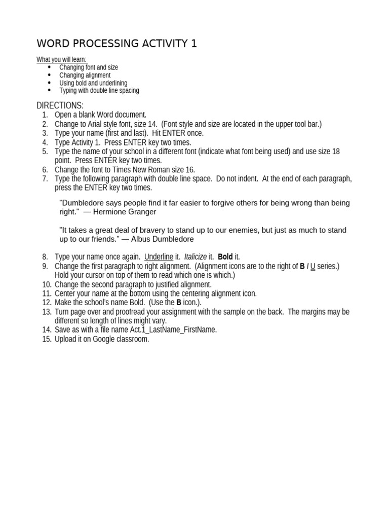 Activity 1 | PDF | Language Arts & Discipline