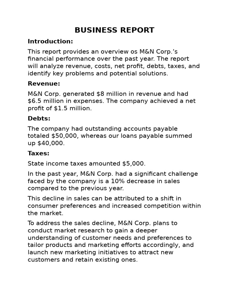 Business Report | PDF