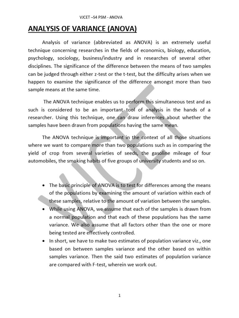 Anova Final | PDF | Analysis Of Variance | Degrees Of Freedom (Statistics)