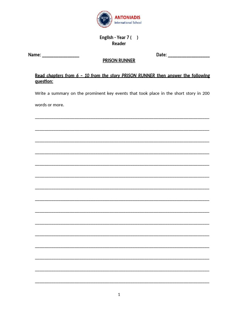 Doyle's Reader Assignment (5) (1) | PDF