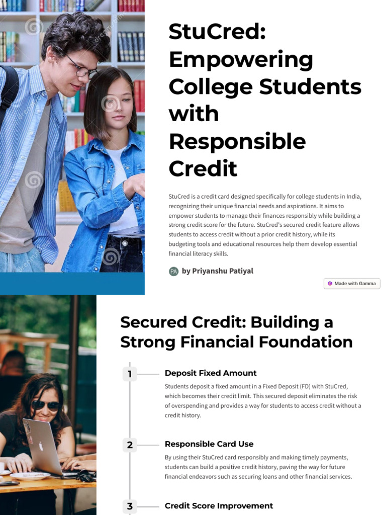 StuCred Empowering College Students With Responsible Credit | PDF ...