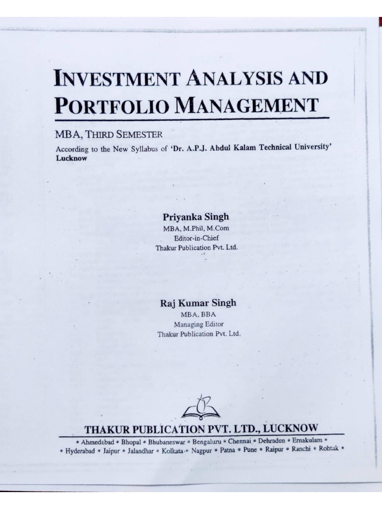 Portfolio Finance Unit 1and 2 | PDF