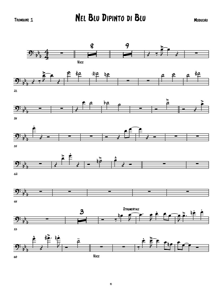 Nel Blu Dipinto Di Blu FB2024 - Trombone 1 | PDF