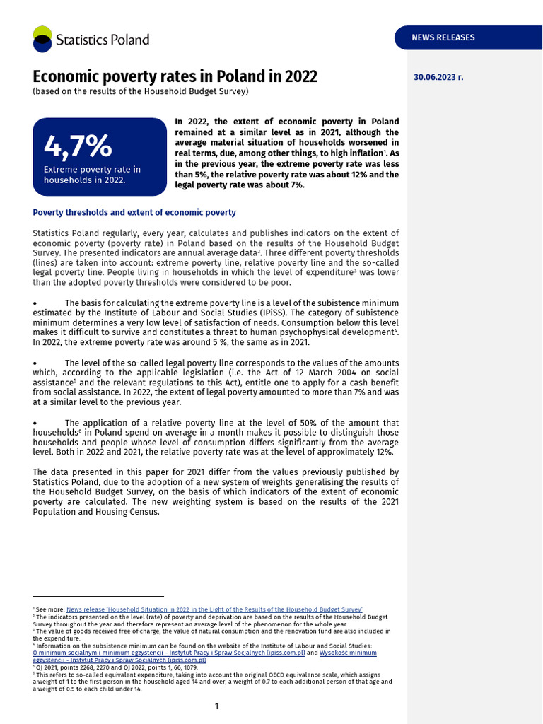 economic_poverty_rates_in_poland_in_2022 | PDF | Poverty Threshold ...