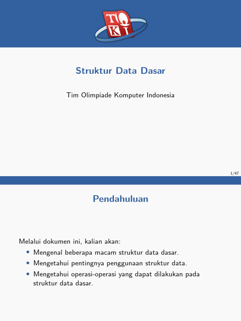 Pemrograman Kompetitif Dasar - 07 Struktur Data Dasar | PDF