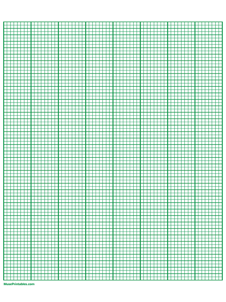 8 Squares Per Inch Green Graph Paper A4 Watermarked | PDF