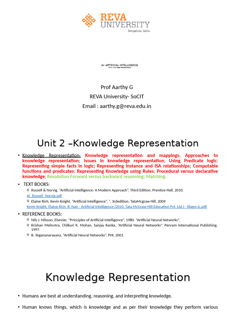AI - Unit 2 | PDF | Artificial Intelligence | Intelligence (AI) & Semantics