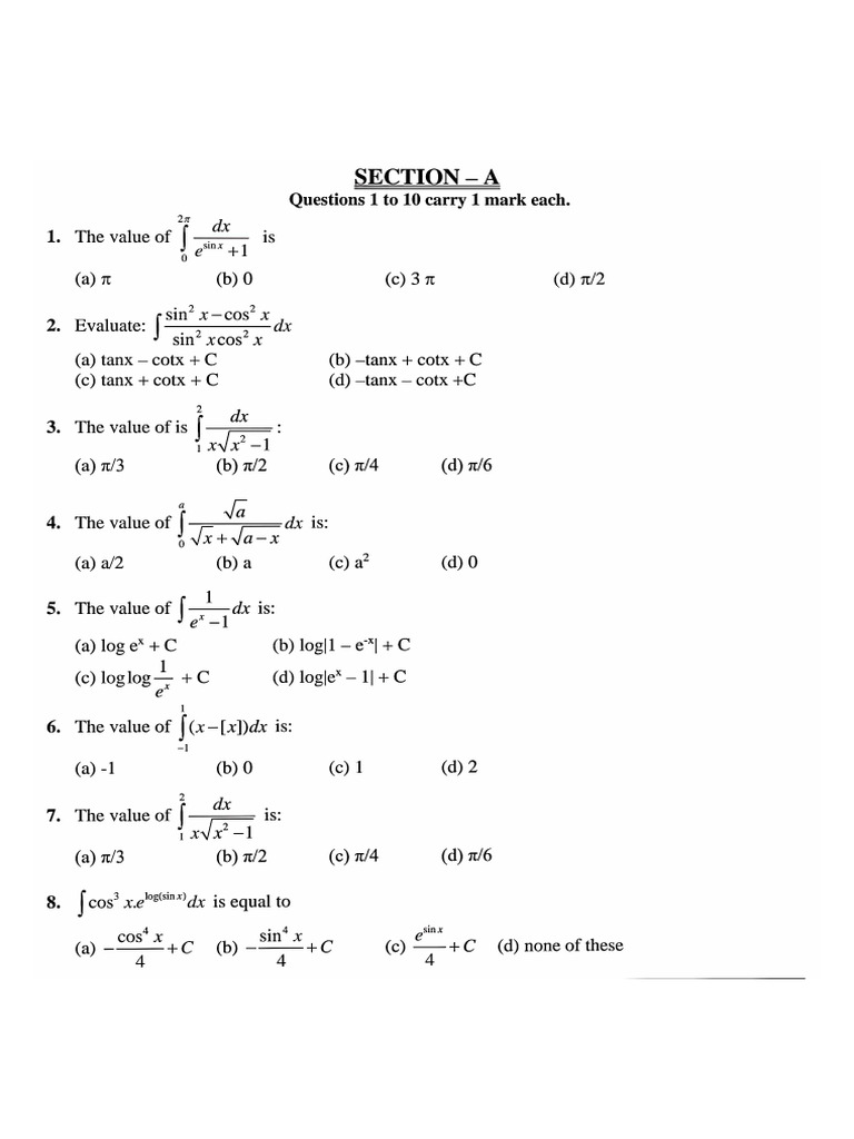 Integrals | PDF