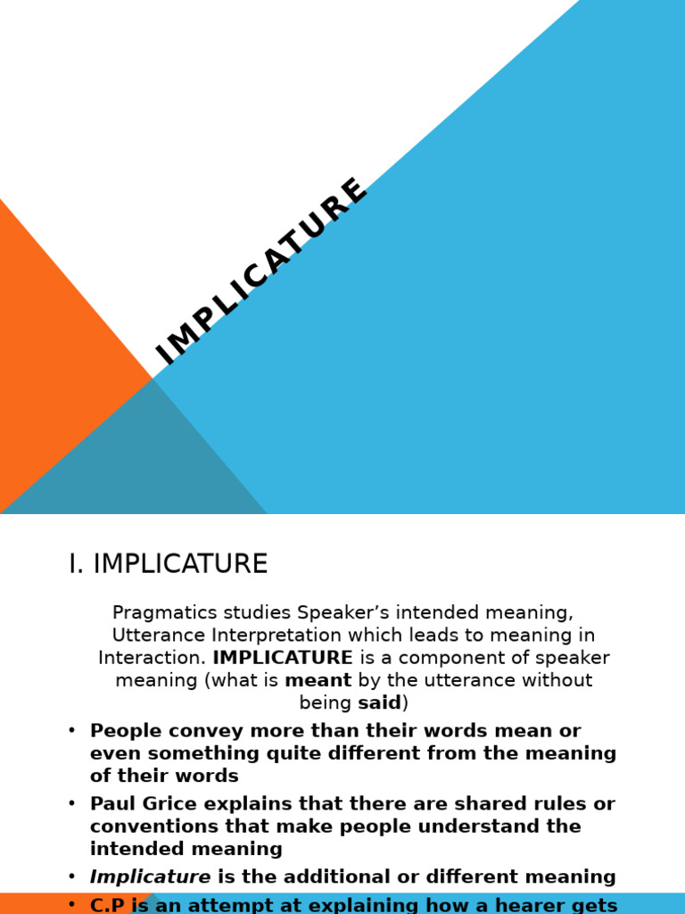 Implicature & Cooperative Principle | PDF | Semiotics