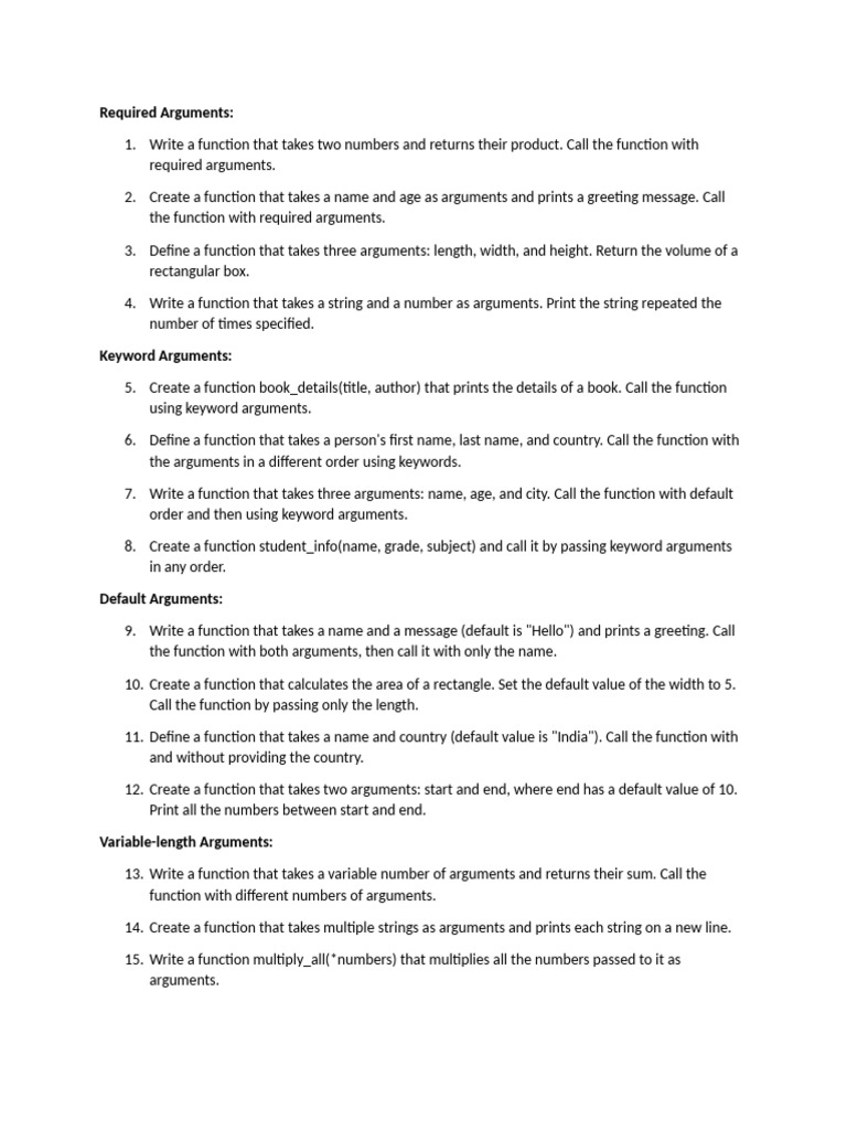 20_que_functions | PDF | Parameter (Computer Programming) | Function (Mathematics)