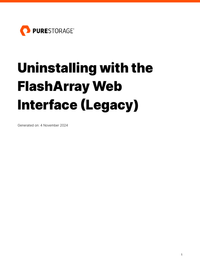 Uninstalling With The Flasharray Web Interface (Legacy) 2024-11-04-16-44-02 | PDF | Graphical ...