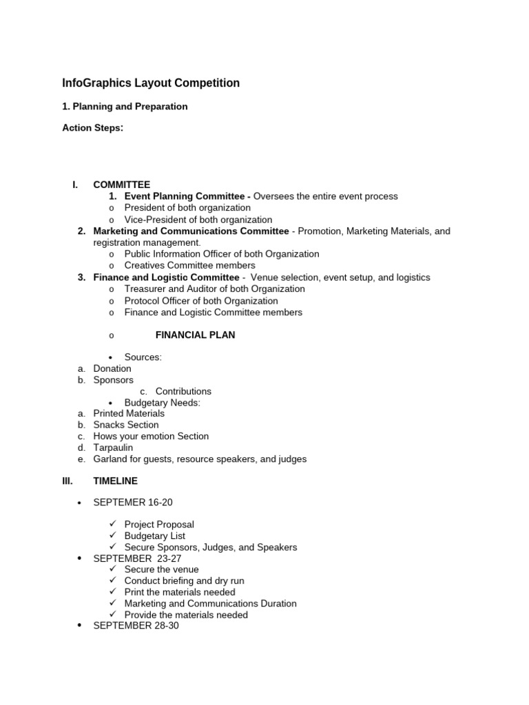 InfoGraphics Layout Competition Plan | PDF | Marketing | Business