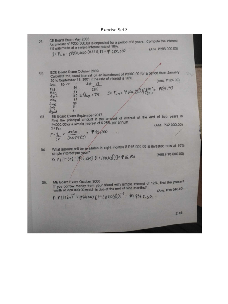 Exercise Set 2 | PDF