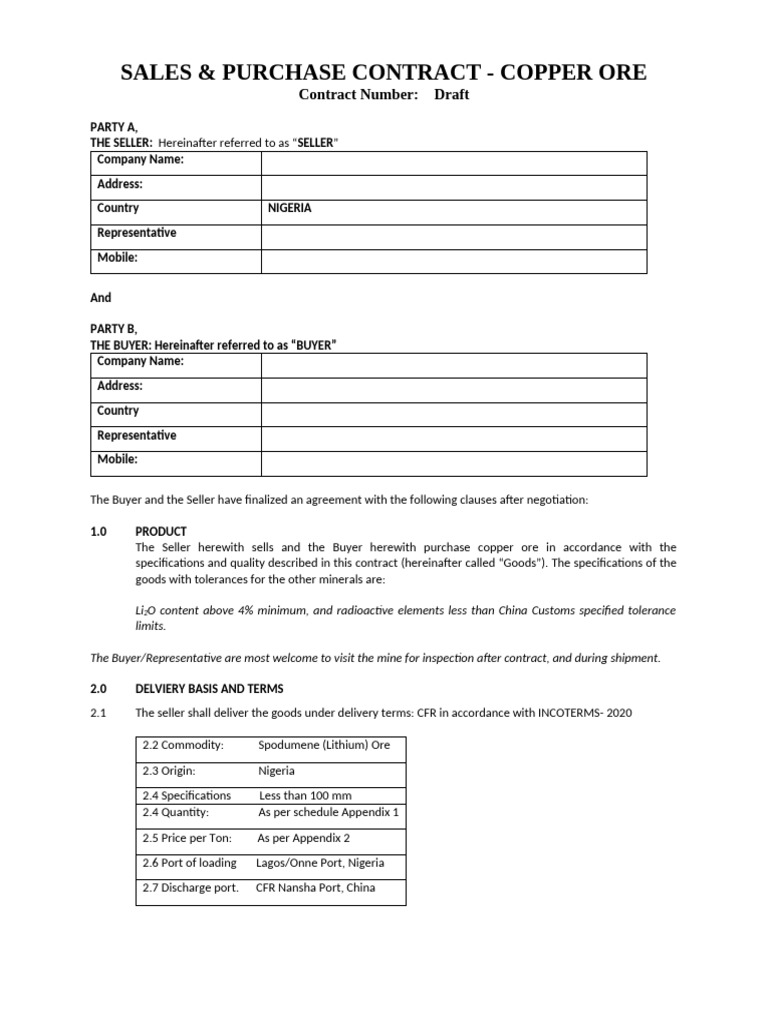 SPA For Lithium Buyer - Gilberto | PDF | Private Law | Business Law