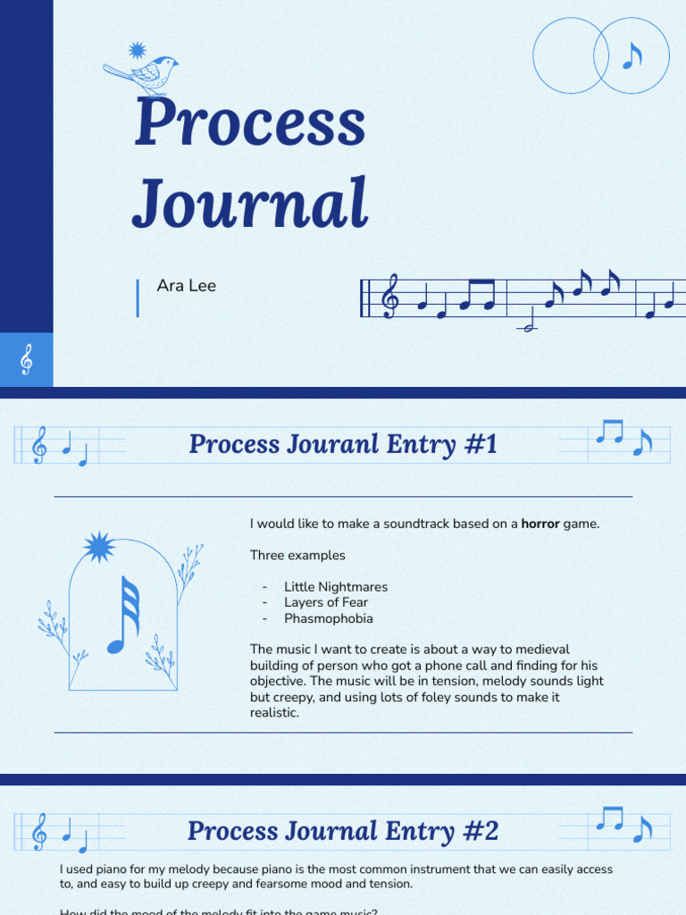 Ara Lee Music 8 Process Journal | PDF | Melody | Horror Films