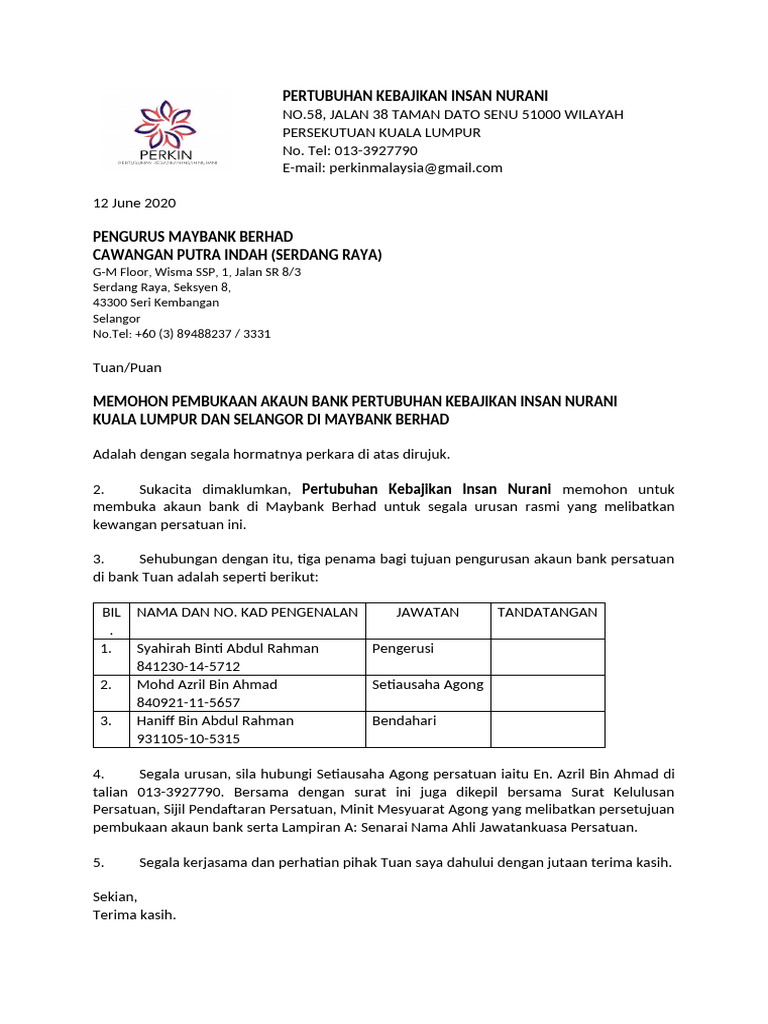 01 - Surat Rasmi Bank1 | PDF | Karier & Perkembangan | Pengelolaan ...
