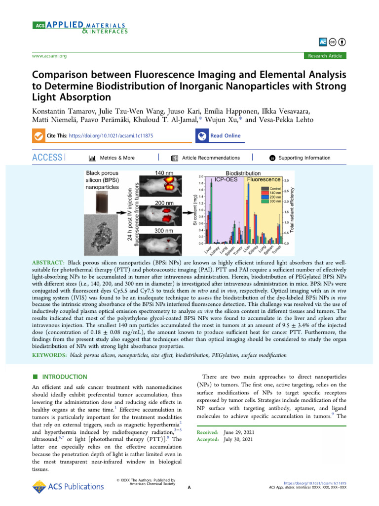 Comparison Between Fluorescence Imaging and Elemen | PDF | Histology