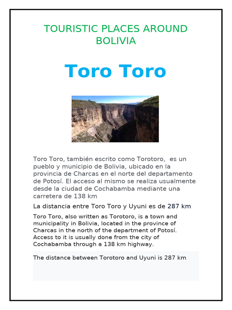 Toro Toro | PDF | Ciencias sociales