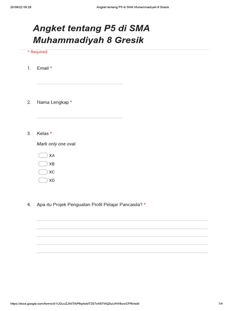 Angket Tentang P5 - Google Forms | PDF | Karier & Perkembangan