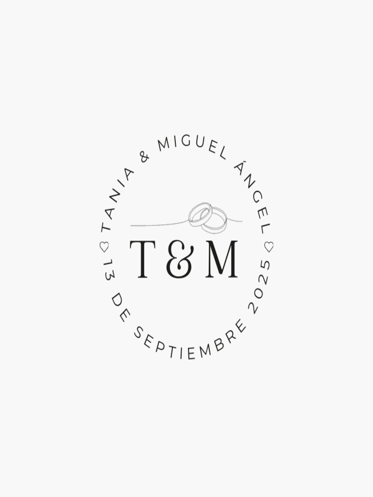 Logo para Bodas Con Nombre de Los Novios Circular Romántico Elegante ...