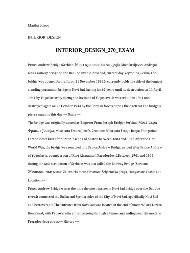 INTERIOR_DESIGN_270_EXAM | PDF | Serbia