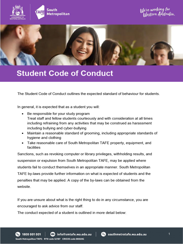 SMTAFEStudentCodeConduct CopyrightEdited | PDF | Academic Dishonesty ...