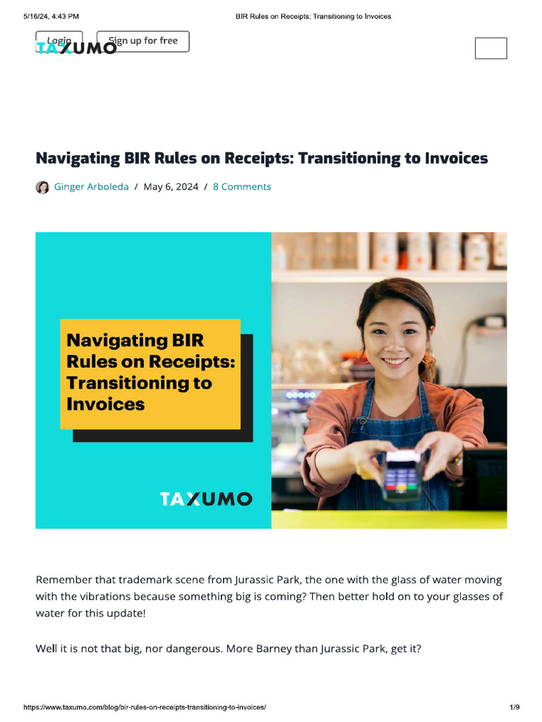 BIR Rules On Receipts | PDF