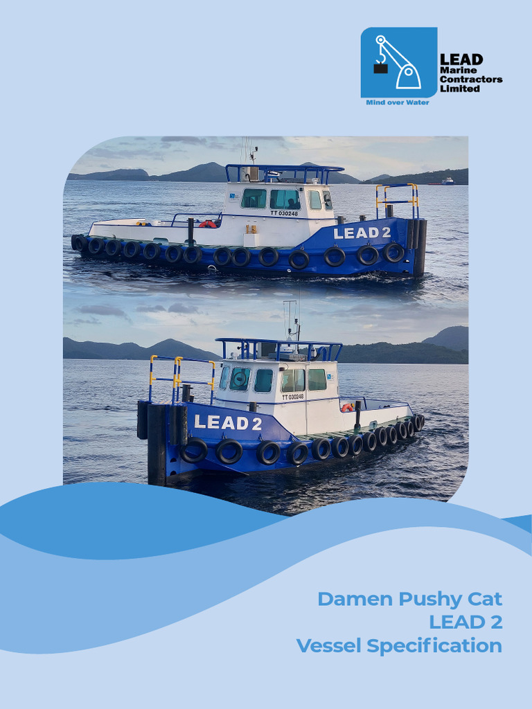 Specification Sheet Damen Pushy Cat Lead 2 Tugboat | PDF