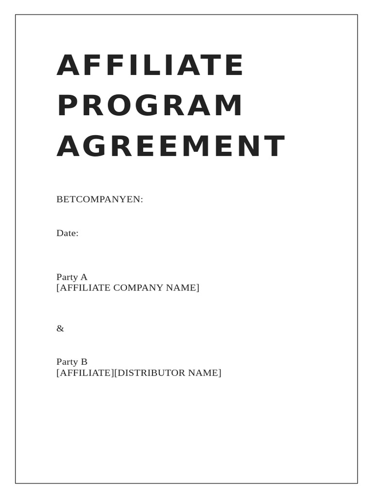 Affiliate Program Agreement Template | PDF | Breach Of Contract | Legal ...