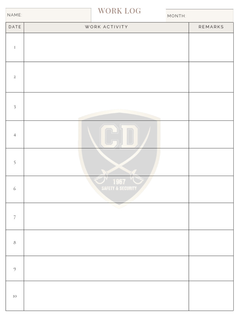 Minimalist Work Log Hours Tracker Printable | PDF | Technology ...