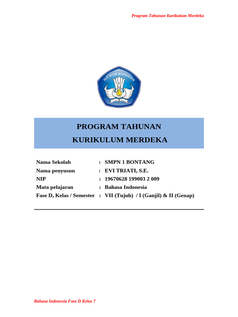 Prota Kurikulum Merdeka | PDF