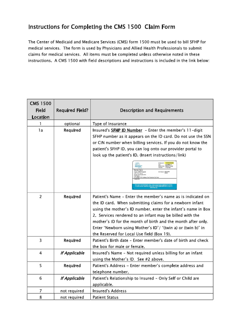 05A - CMS 1500 Instructions | PDF