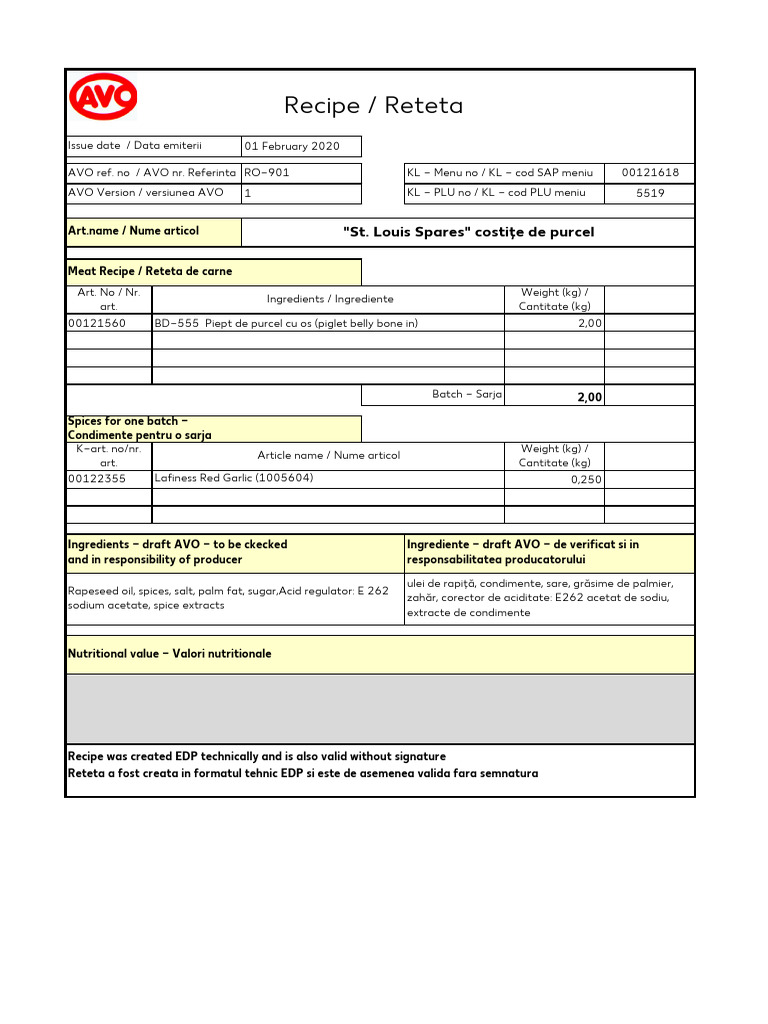 RO-901 St. Louis Spares Costite de Purcel - 1 | PDF