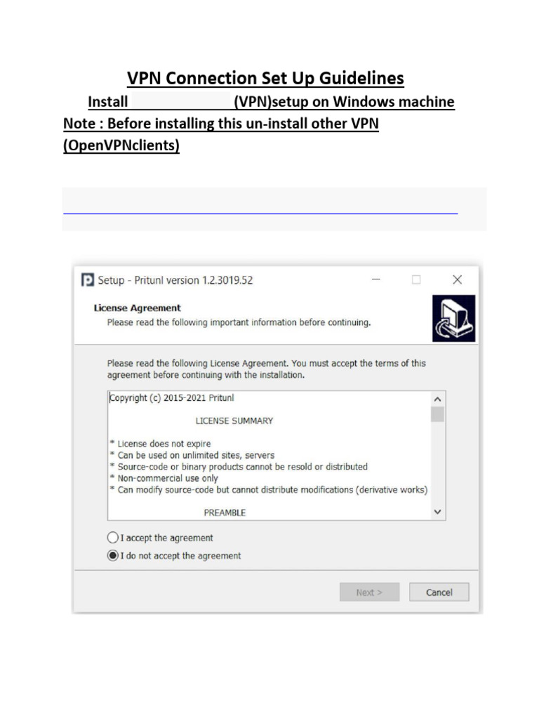 VPN - Connection Set Up Guidelines | PDF | Business | Computers