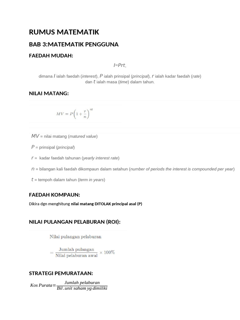 Rumus Matematik | PDF