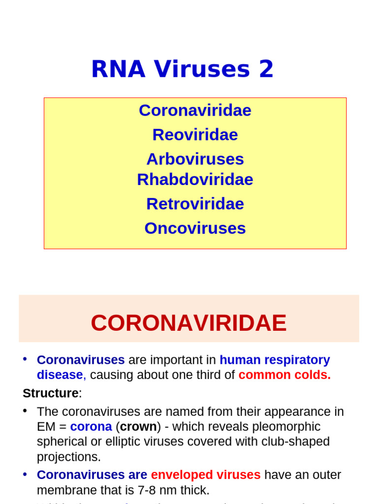 2 Systematic Virology - RNA 2021 B | PDF | Zika Fever | Virus