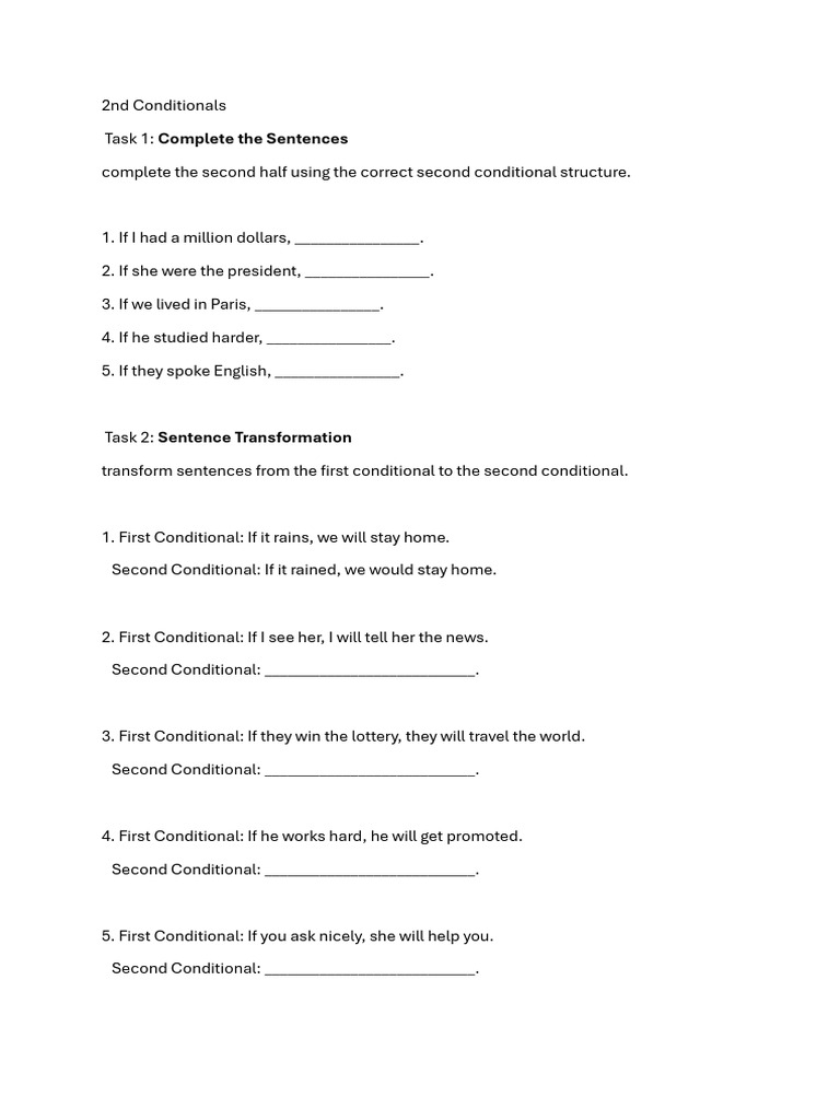 2nd Conditionals | PDF