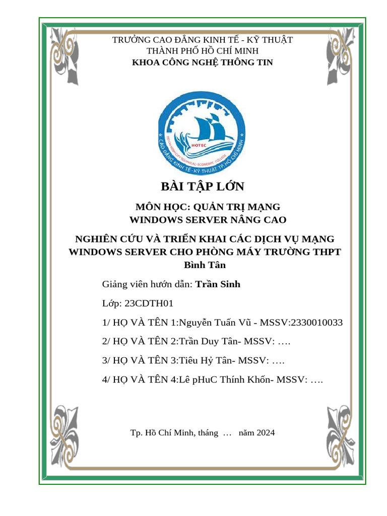 Huong Dan Bao Cao Bai Tap Lon | PDF