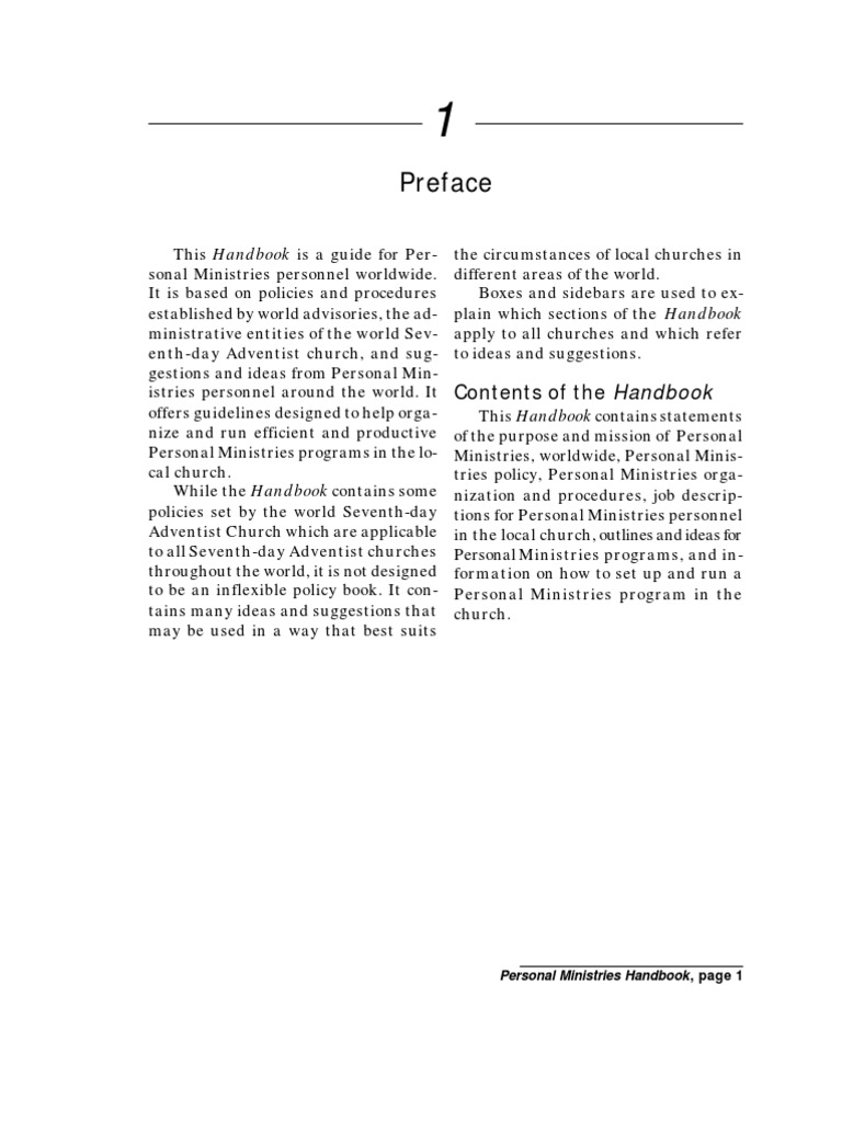Preface: Contents of The Handbook | PDF | Laity | Gospel Of Matthew