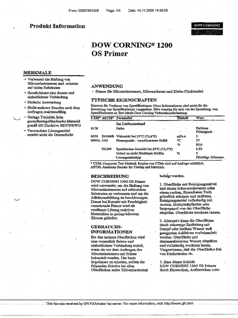 Dow Corning Primer | PDF