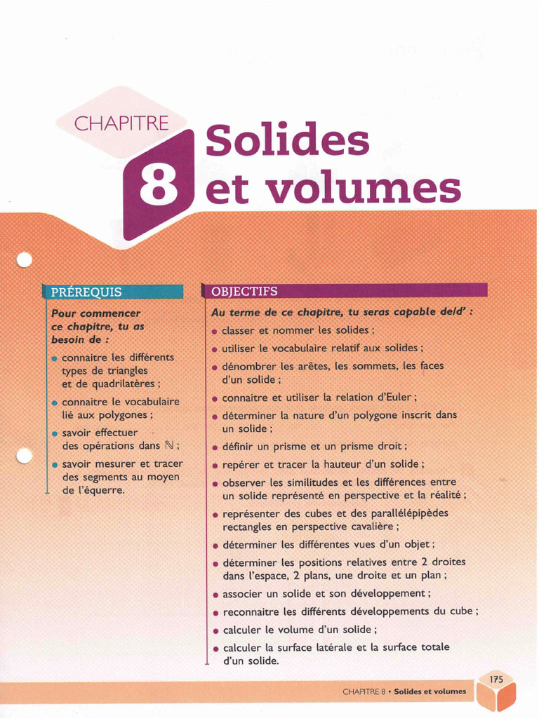 CH08 - Solides Et Volumes Élève | PDF