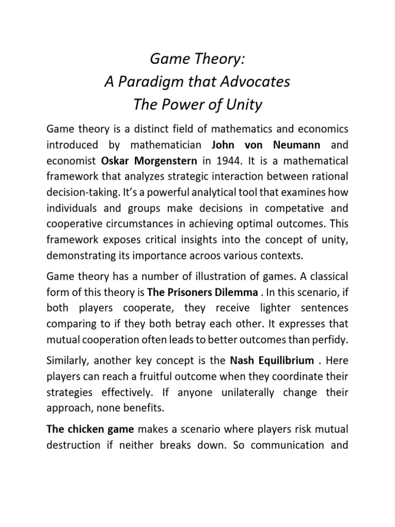 Game Theory | PDF | Game Theory