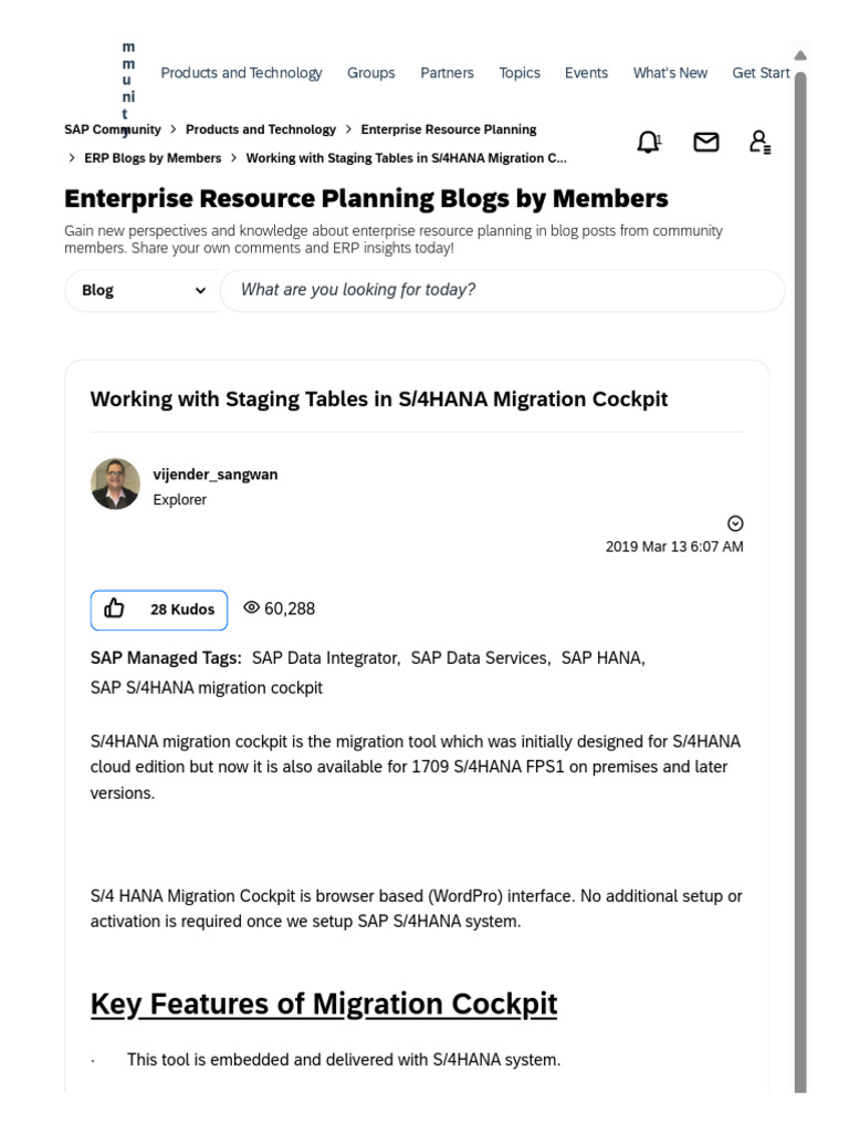 Working With Staging Tables in S - 4HANA Migration C... - SAP Community ...