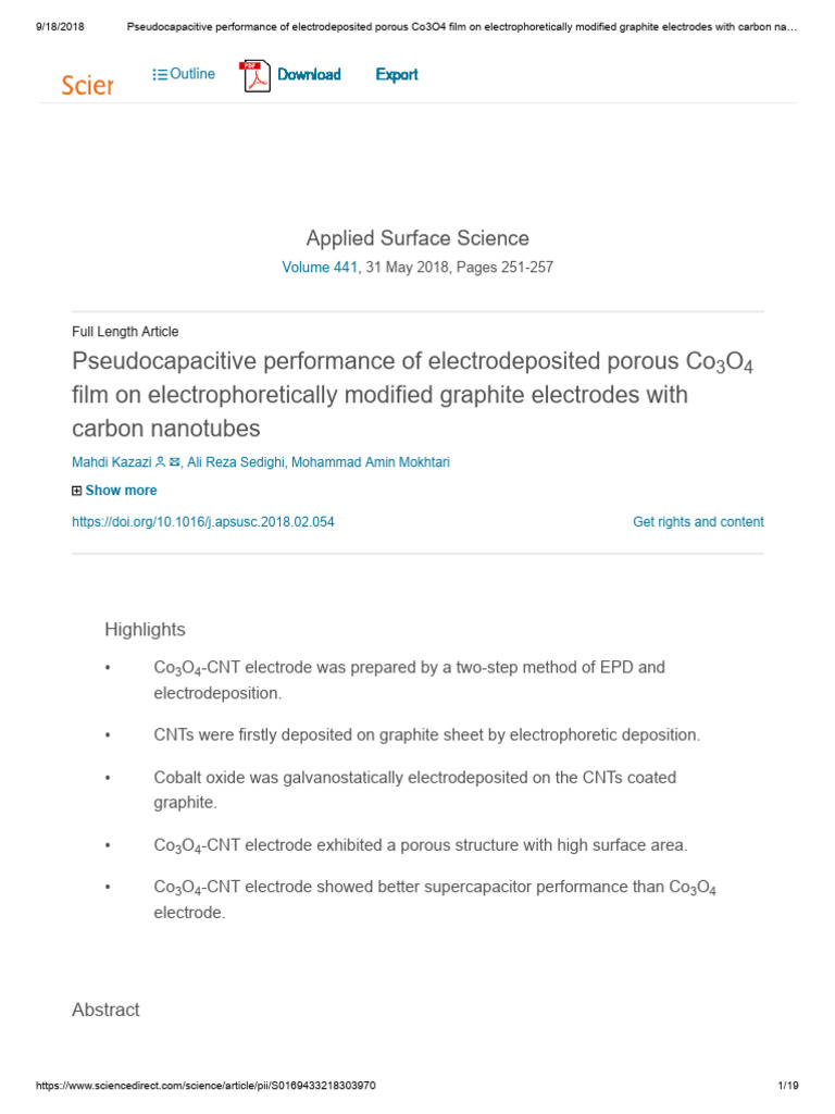 4-Pseudocapacitive Performance of Electrodeposited Porous Co3O4 Film on ...