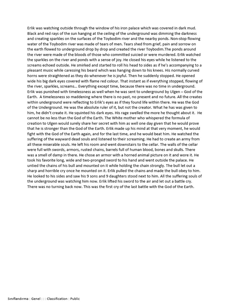 Erlik's Last Battle in the Underworld | PDF