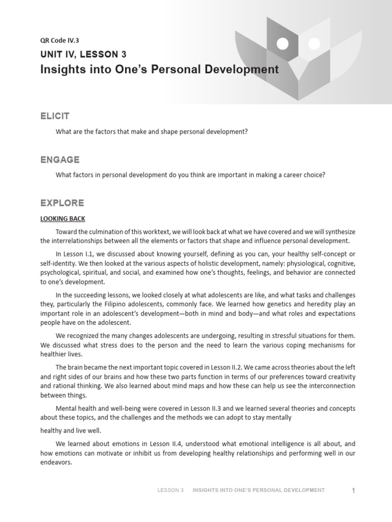 Personal Development and Career Choices | PDF | Grit (Personality Trait ...